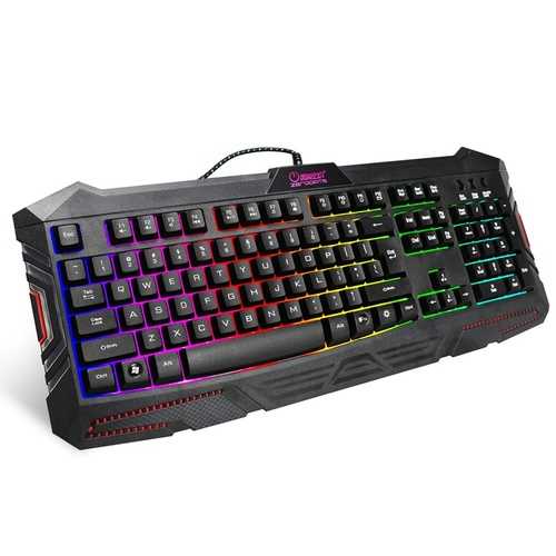 HXSJ X10 104 Keys USB Wired Rainbow Backlight Gaming Keyboard For PC C ...