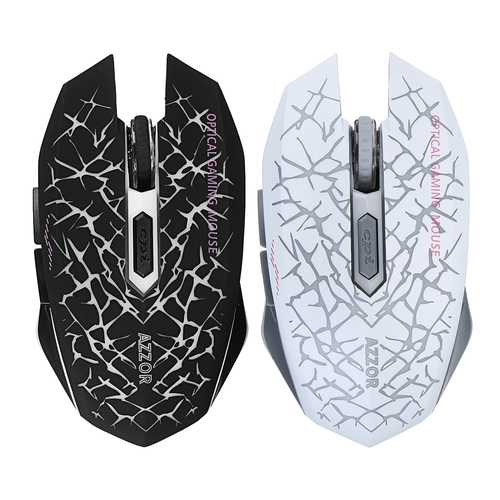 Azzor M6 2400dpi Rechargeable 2.4GHz Wireless Backlit Optical Mouse Si ...